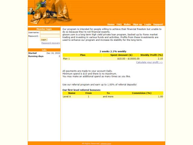 Glooon.com - Deposits and Payouts (Last 100) | Instant-Monitor.com