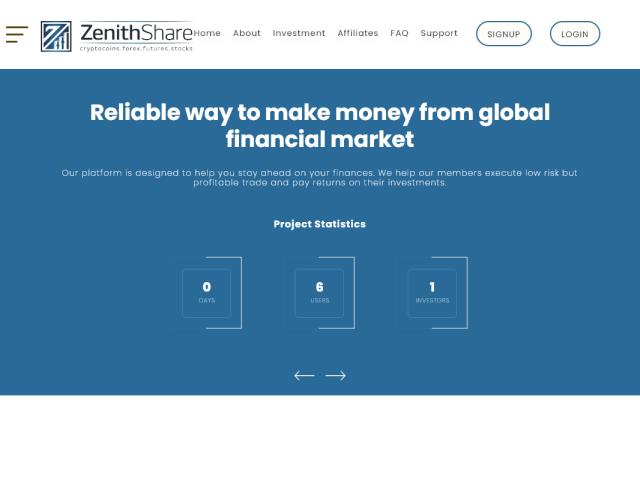 Zenithshare.com - Deposits and Traffic | Instant-Monitor.com